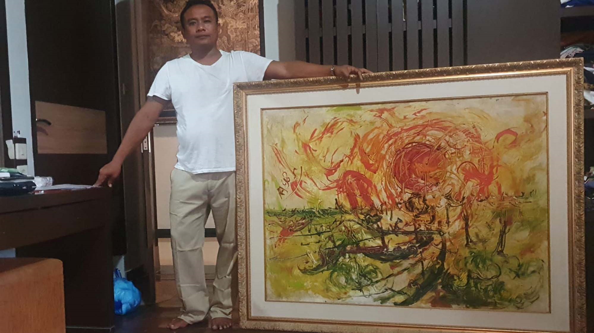 Affandi | Boats and The Sun, 1985 (1985) | MutualArt