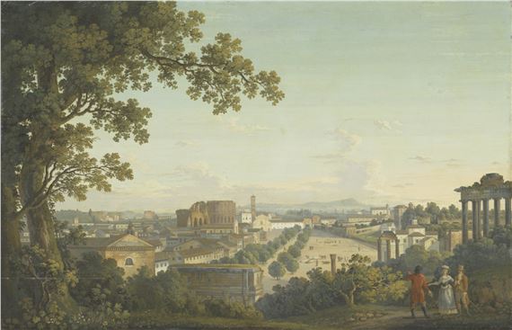 Jacob Philippe Hackert | A view of the Forum, Rome | MutualArt