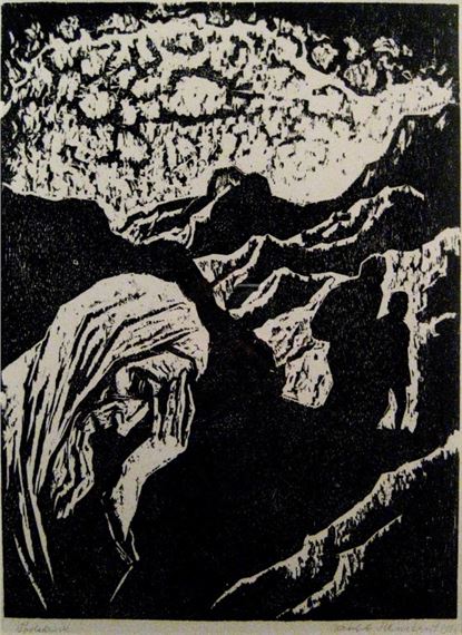 Jakob Steinhardt | Abraham Banishes Hagar and Ishmael (1966) | MutualArt