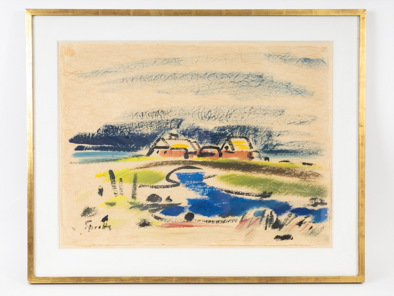 Siegward Sprotte | Dünenlandschaft auf Sylt mit Häuser im Hintergrund ...