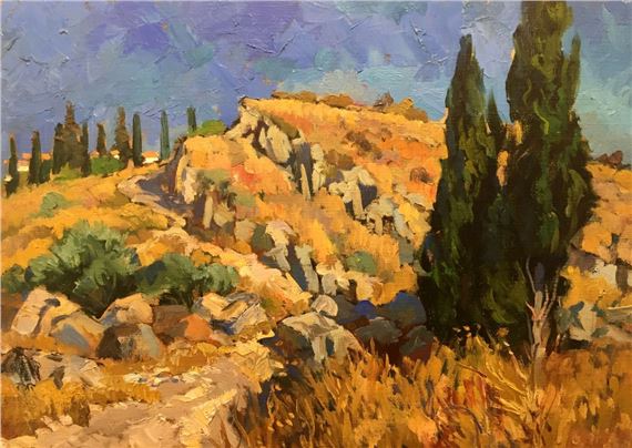 Robert Rosenberg | Cypresses in Landscape | MutualArt