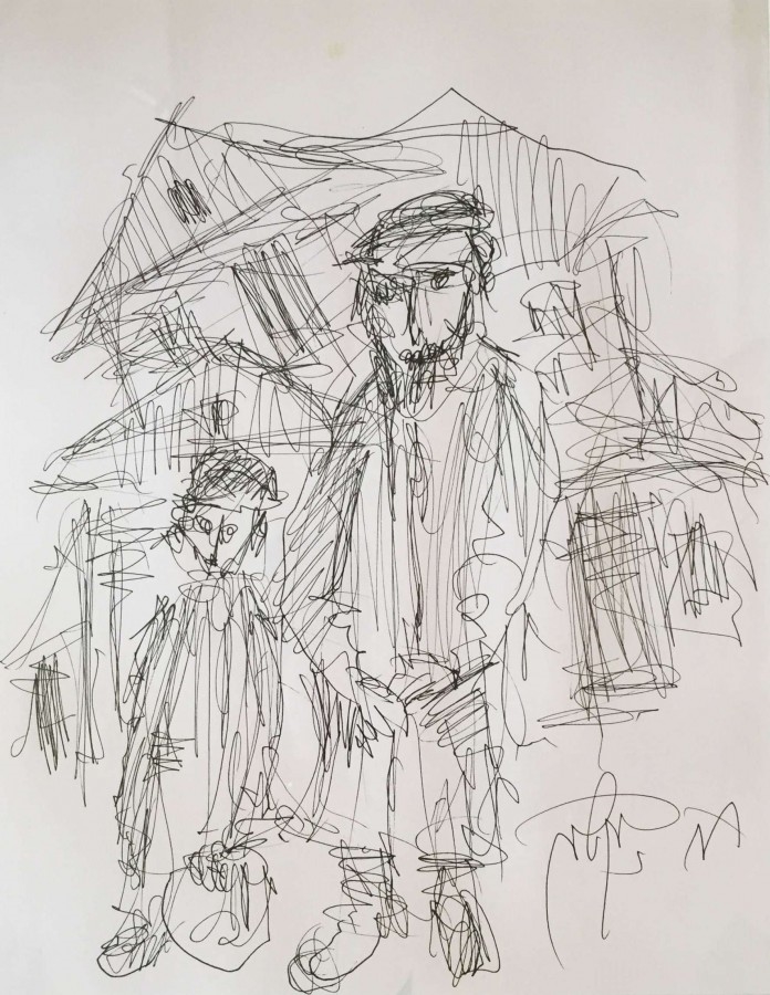Moshe Bernstein | Father and Son in the Shtetl | MutualArt