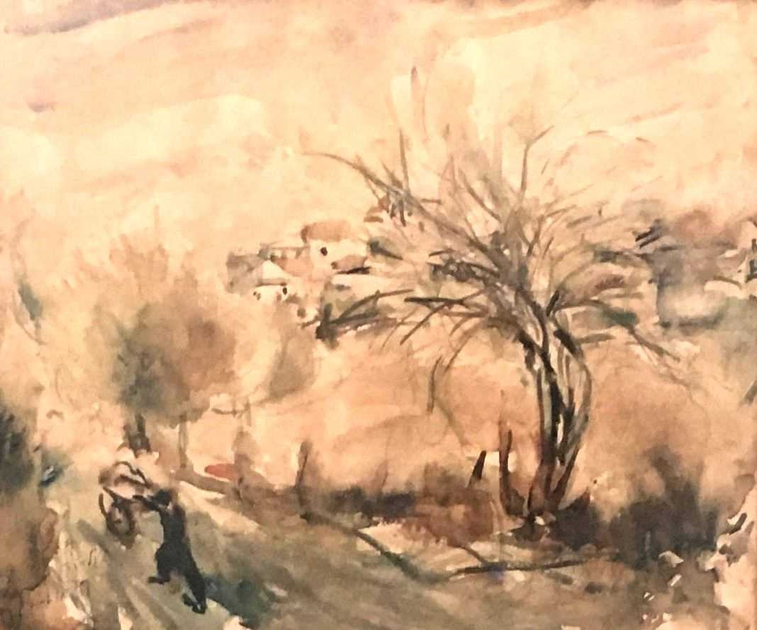 Aharon Giladi | Figure in a Landscape (1959) | MutualArt