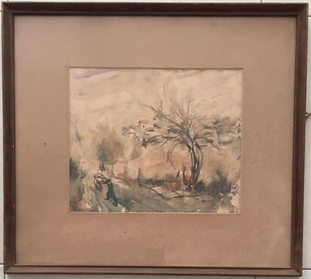 Aharon Giladi | Figure in a Landscape (1959) | MutualArt