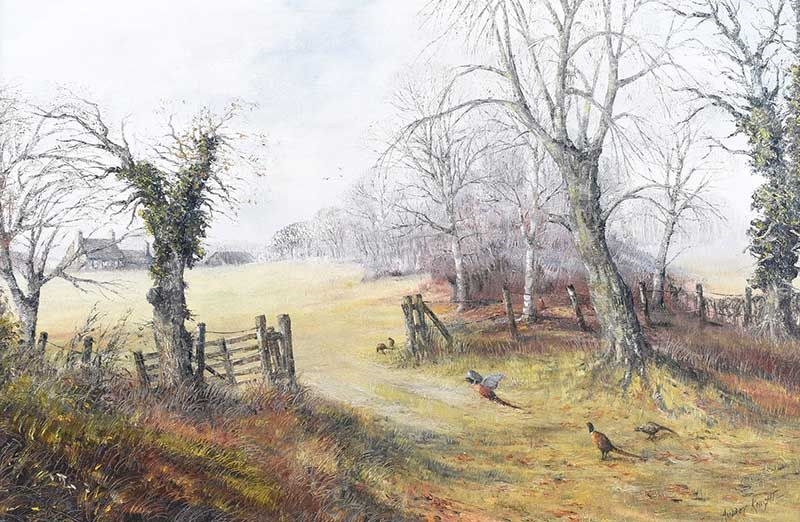 Audrey Knight | PHEASANTS IN THE WOODS | MutualArt