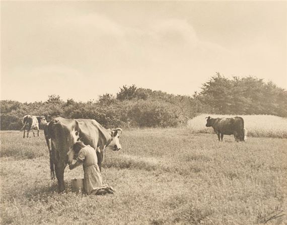 Paul Jules CAPDEVILLE | Milking Cows. (1934) | MutualArt