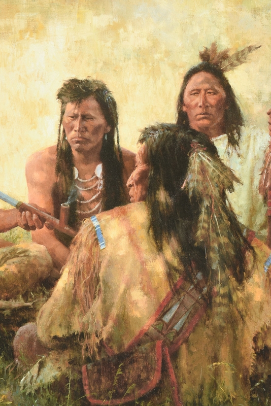 Howard Terpning | Crow Pipe Ceremony (1997) | MutualArt