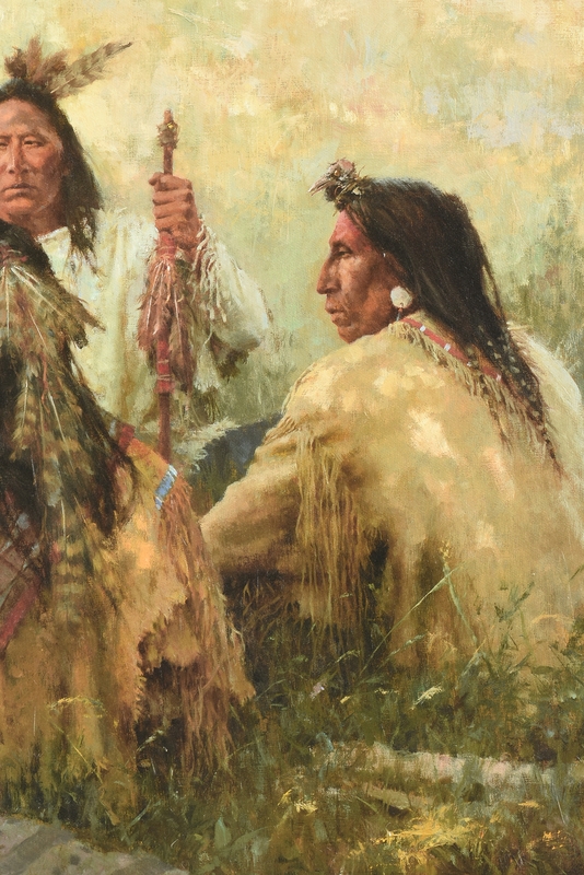 Howard Terpning | Crow Pipe Ceremony (1997) | MutualArt