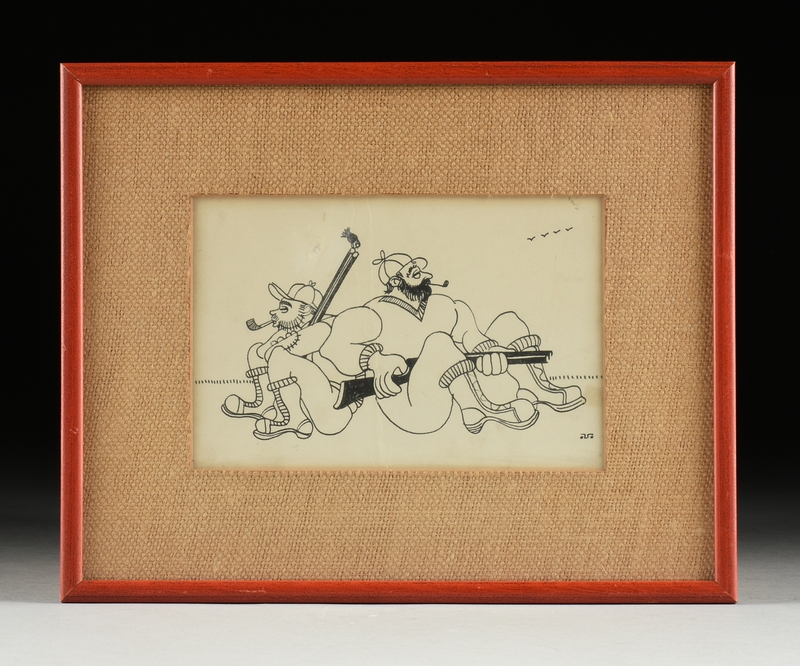 Alfred Bendiner | A GROUP OF CARTOON ILLUSTRATIONS AND A PRINT | MutualArt