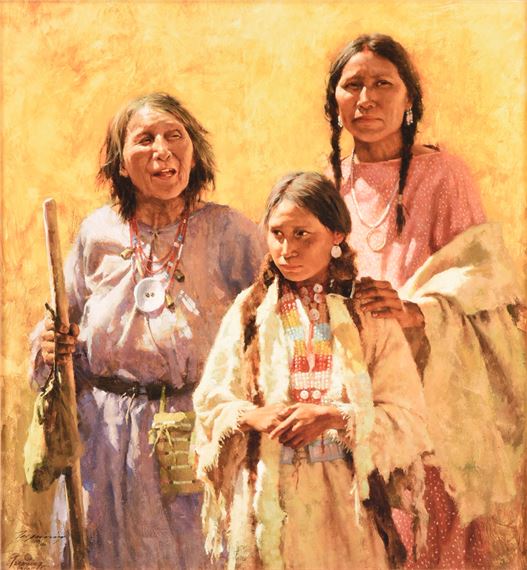 Howard Terpning | Three Generations (2004) | MutualArt