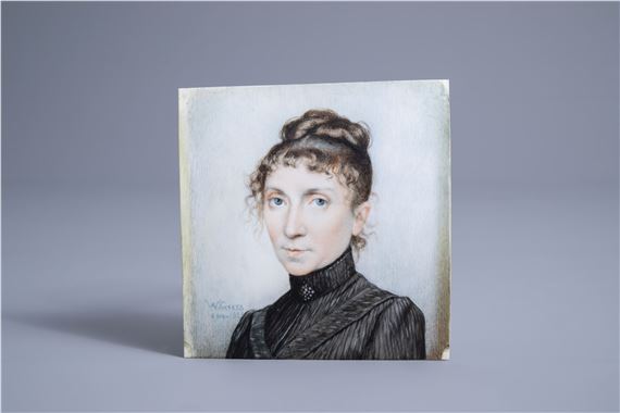 Willem Geets | Portrait of his wife Emilie de Bruyne (1889) | MutualArt