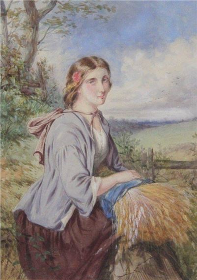 David Hardy | David Hardy PORTRAIT OF A YOUNG LADY HOLDING A WHEATSHEAF ...