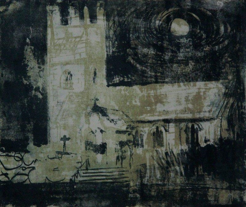 John Piper | After John Piper Church at Night with Full Moon lithograph ...