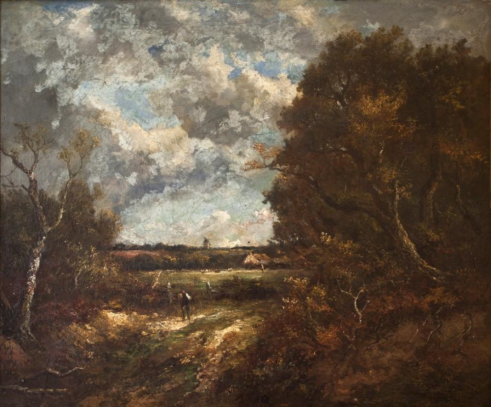 John Constable | Follower of John Constable Figures on a Wooded Path ...