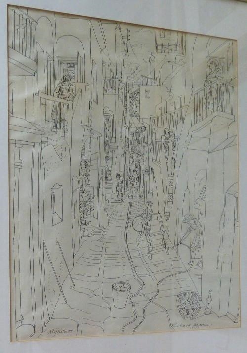 Richard Demarco | Richard Demarco/Mykonos/signed and inscribed and ...