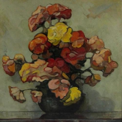Henry Gibbs | Henry Gibbs Massey Still Life vase of flowers signed oil ...