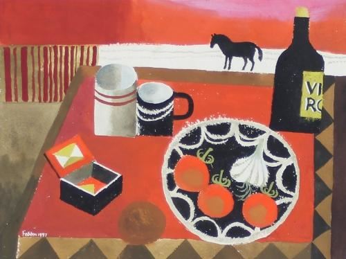 Mary Fedden | Mary Fedden [ARR]/Table and Black Horse/signed and dated ...