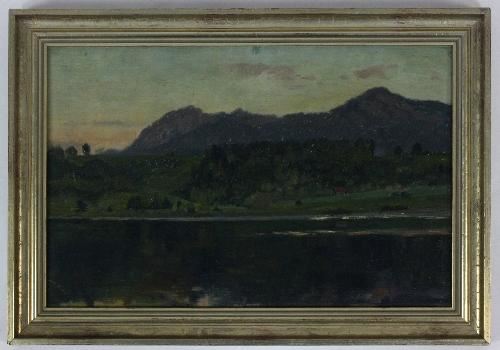 Max Joseph Pitzner | Max Joseph Pitzner/Wooded Lakeside Landscape/dated ...