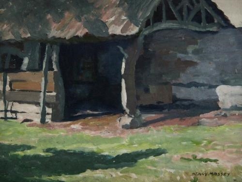 Henry Gibbs | Henry Gibbs Massey Barn oil on board | MutualArt