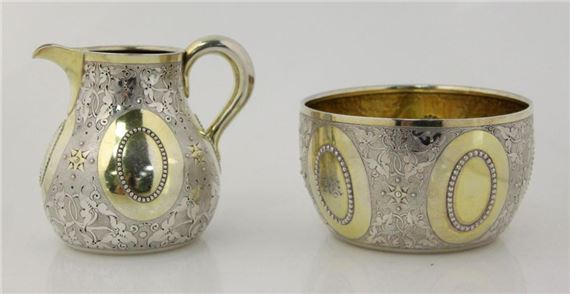 George Fox | A circular silver sugar basin and matching jug (1874 ...