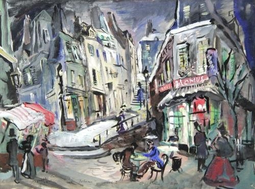Joseph Carl | Joseph Carl Cafe Momus from La Boheme (1945) | MutualArt