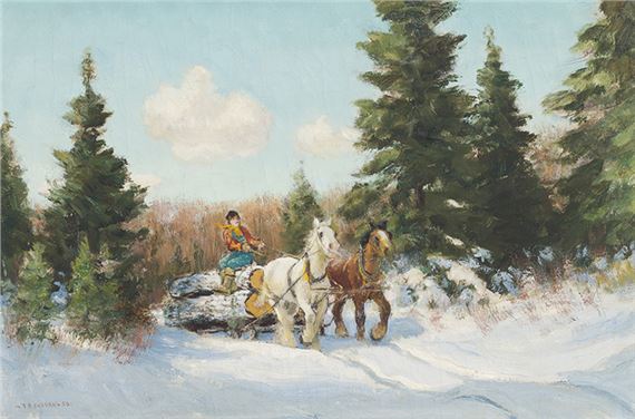 Frederick Simpson Coburn | The Logging Team (1950) | MutualArt