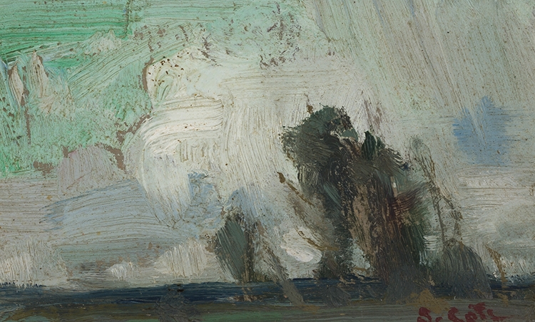 Marc-Aurèle de Foy Suzor-Côté | Trees in a Storm, Blue Sky (1874) | MutualArt