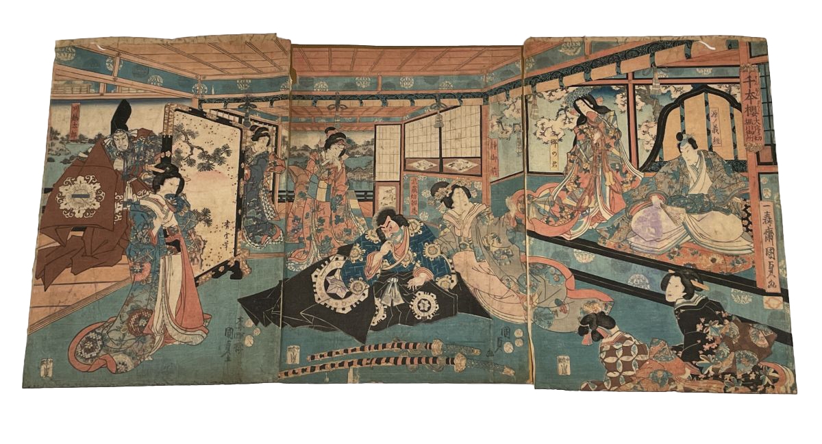 Utagawa Kunisada | Senbonzakura triptych | MutualArt