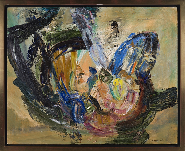 Alexandra Luke | Composition in Blue, Orange, and Black | MutualArt