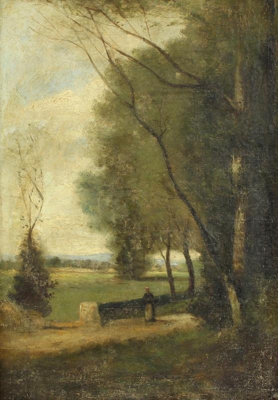 Jean Baptiste | Follower of Jean Baptiste Camille Corot/Figure Standing ...