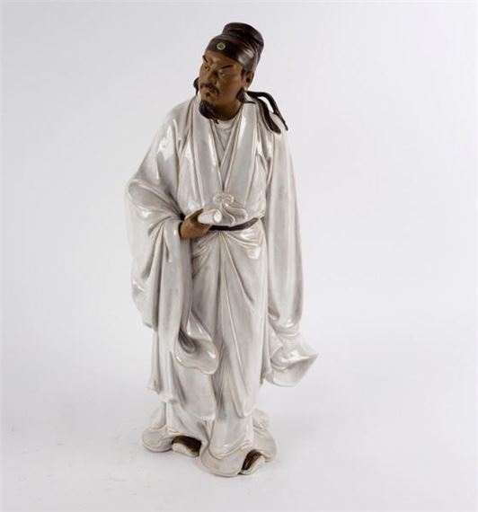 Liu Zemian | A Chinese pottery figure by Liu Zemian of Guan Hanqing ...