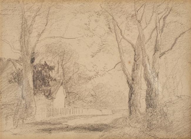 John Sell Cotman | Manner of John Sell Cotman/Country Lane with Cottage ...