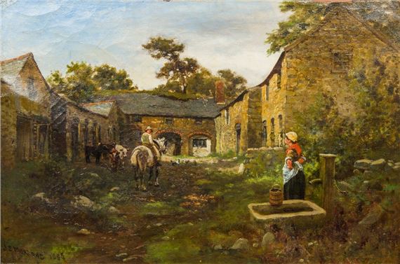 James Smith Morland | Farmyard Scene (1885) | MutualArt
