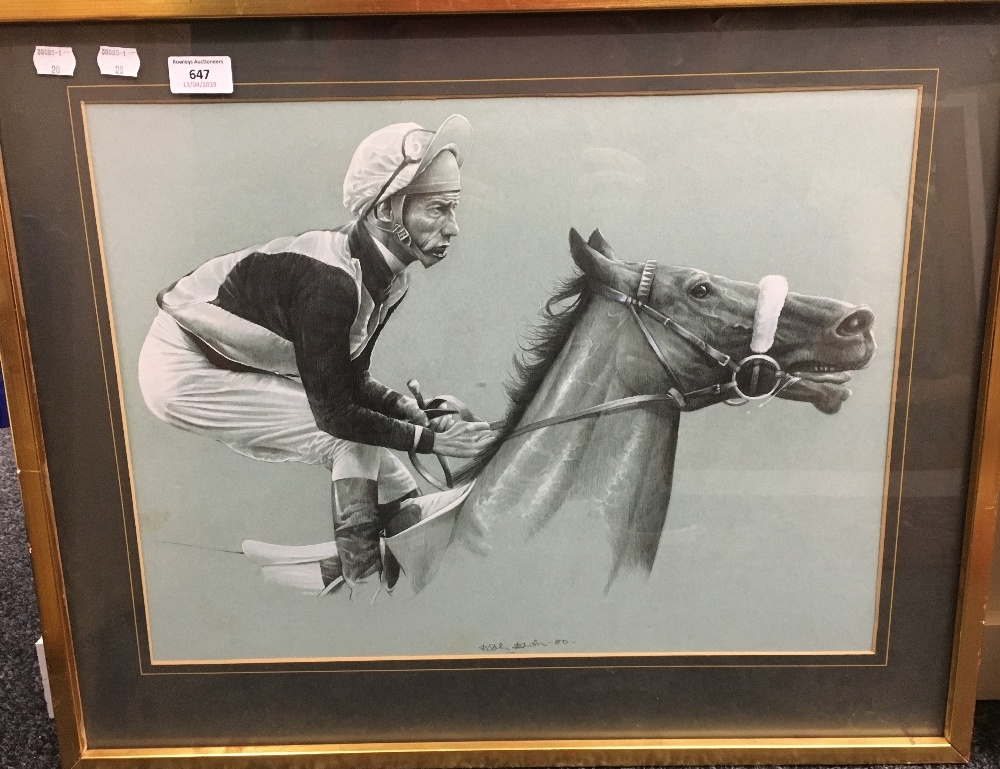 Robin Elvin | Portrait of Lester Piggott | MutualArt