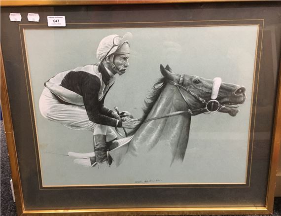Robin Elvin | Portrait of Lester Piggott | MutualArt