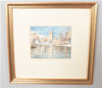 John Rudkin | John Rudkin, A framed watercolour, landscape scene ...