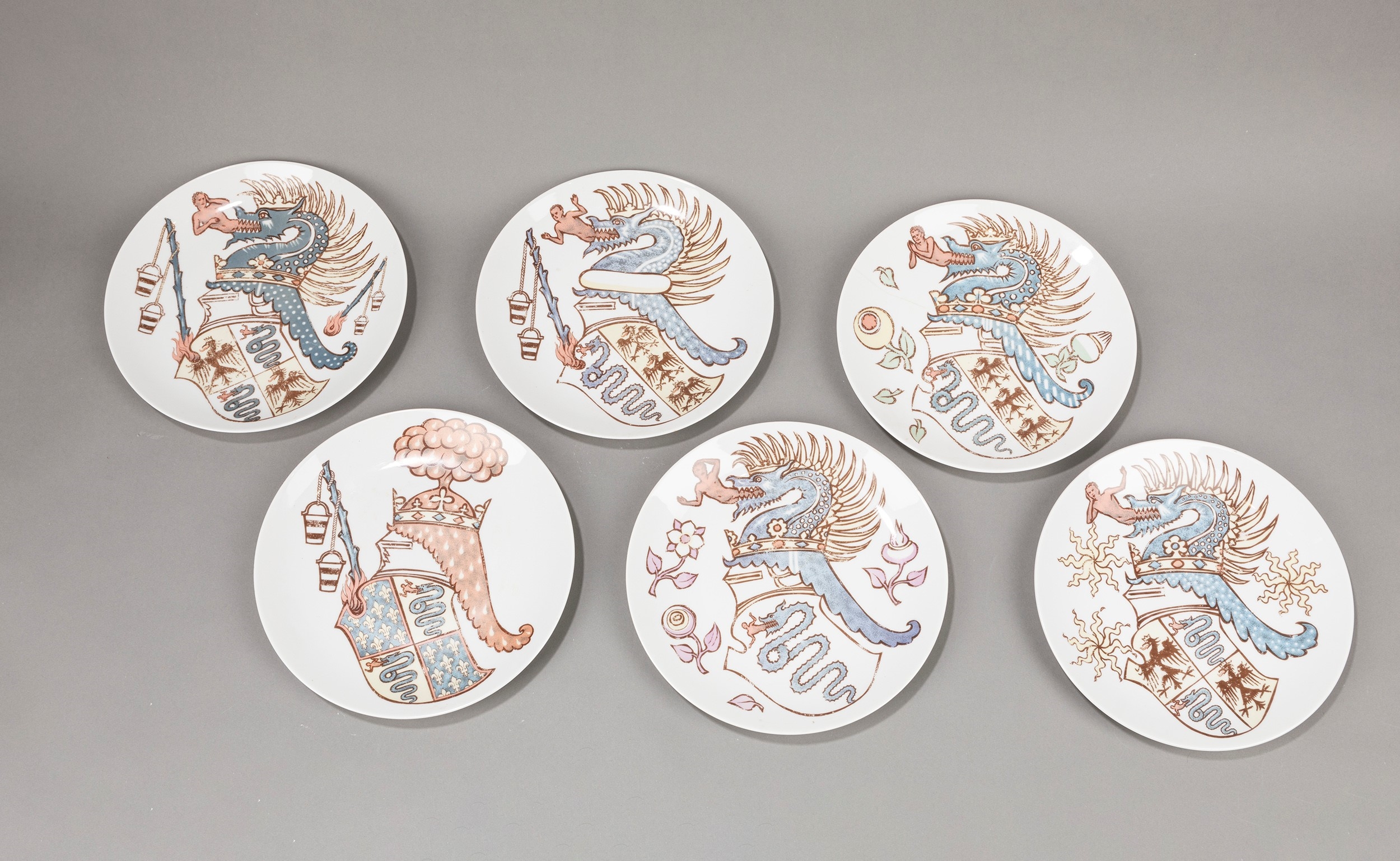 Piero Fornasetti | Six plates (1970) | MutualArt