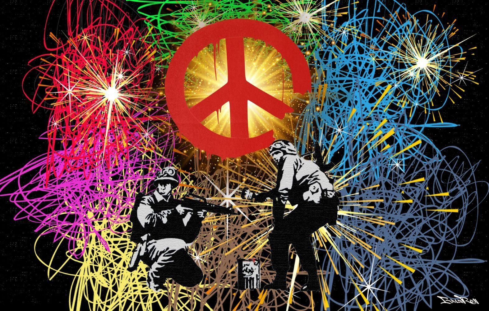 Brain Roy | Peace & Love (inspired by Banksy) | MutualArt