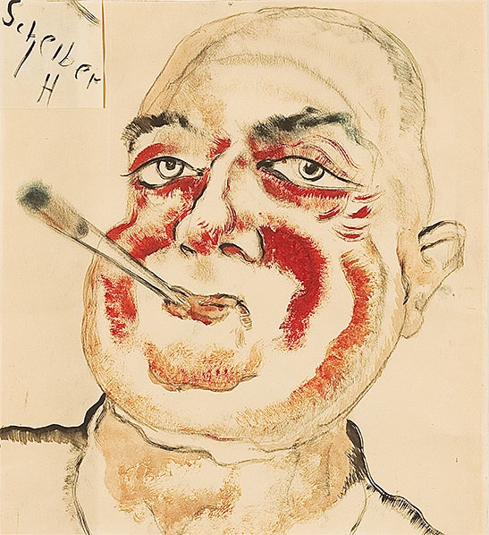 Hugó Scheiber | Self portrait with cigarette | MutualArt