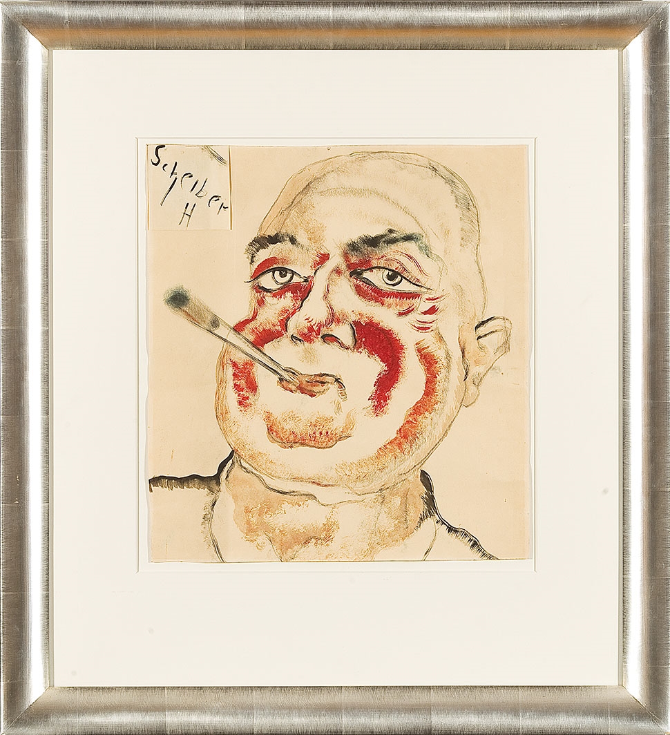 Hugó Scheiber | Self portrait with cigarette | MutualArt