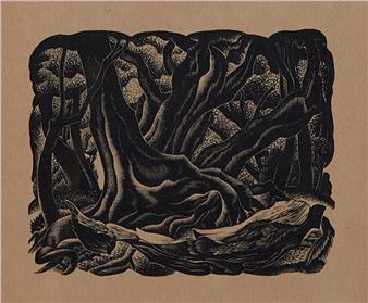 E. Mervyn Taylor | Maui fleeing from Mahuika, Goddess of Fire | MutualArt