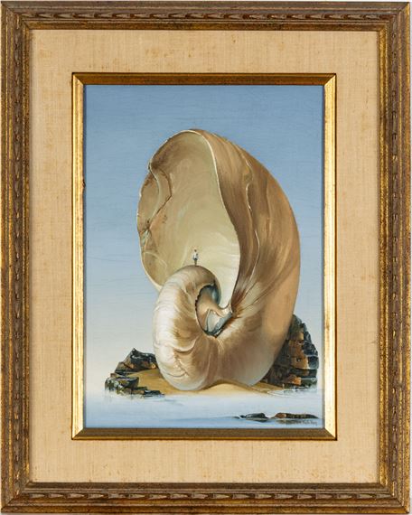 Ruth Ray | Oil On Canvas C. 1964, Man With Nautalus Shell, H 14'' W 10 ...