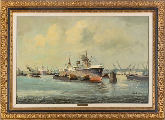 Adri Verveen | Rotterdam Harbor (Circa 1960) | MutualArt