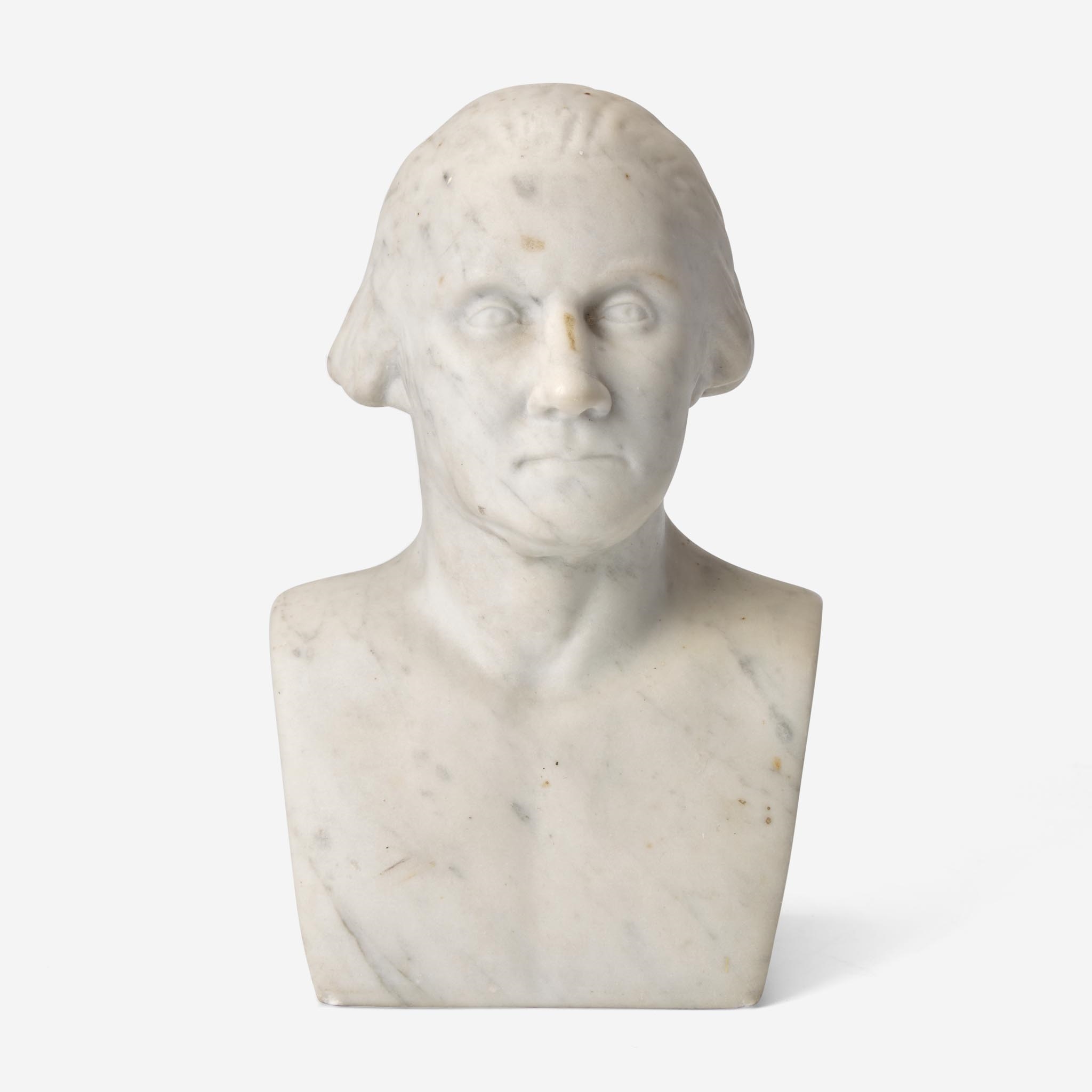 Hiram Powers | A carved marble bust of George Washington | MutualArt