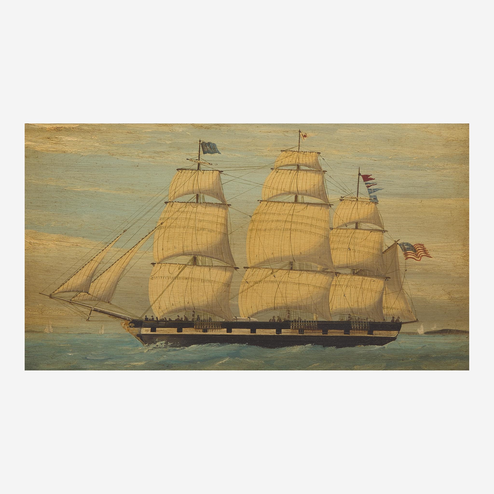 American School, 19th Century | Two Portraits of American Packet Ships ...