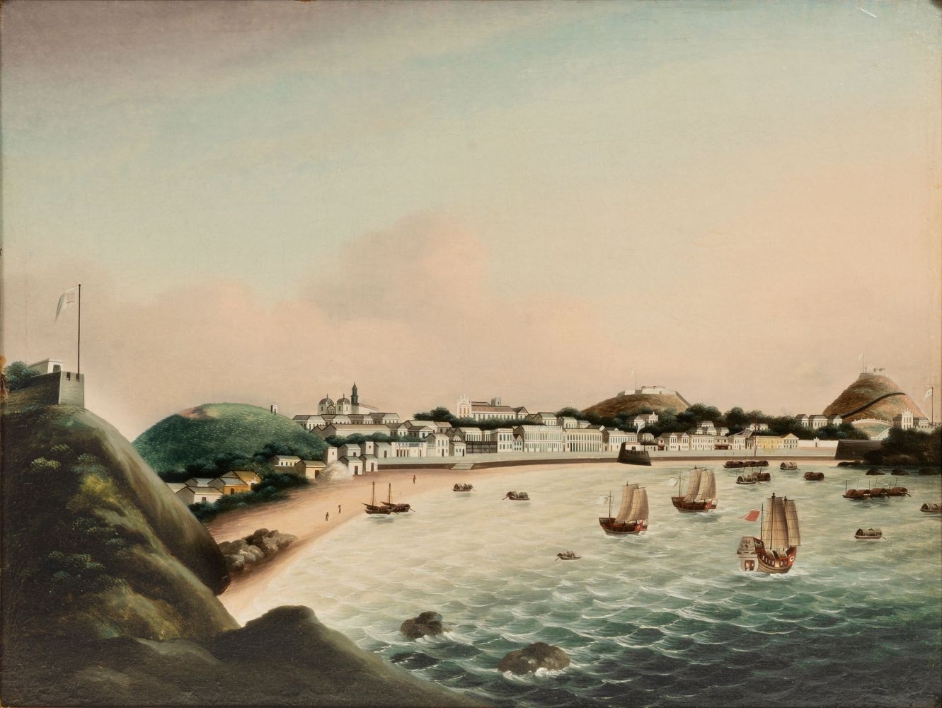 Chinese School, 19th Century | The Praya Grande, Macao (1830) | MutualArt