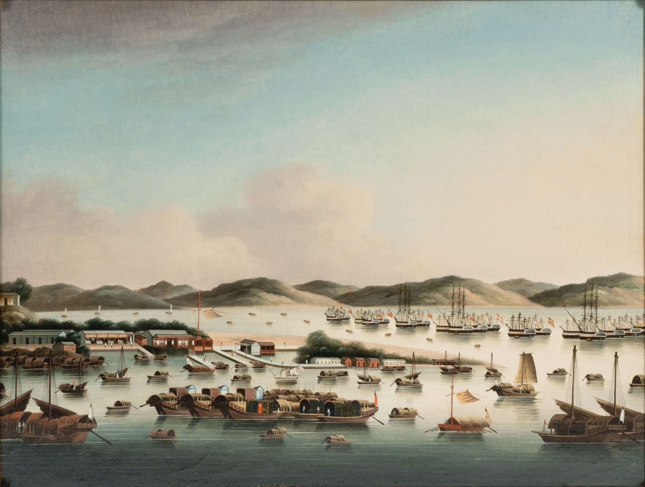 Chinese School, 19th Century | Whampoa Reach (Port of Canton) (1830 ...