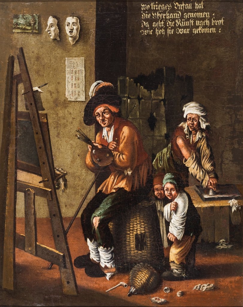 German School, 19th Century | Die stimmungsvolle Genreszene gibt den Blick frei in ein ...