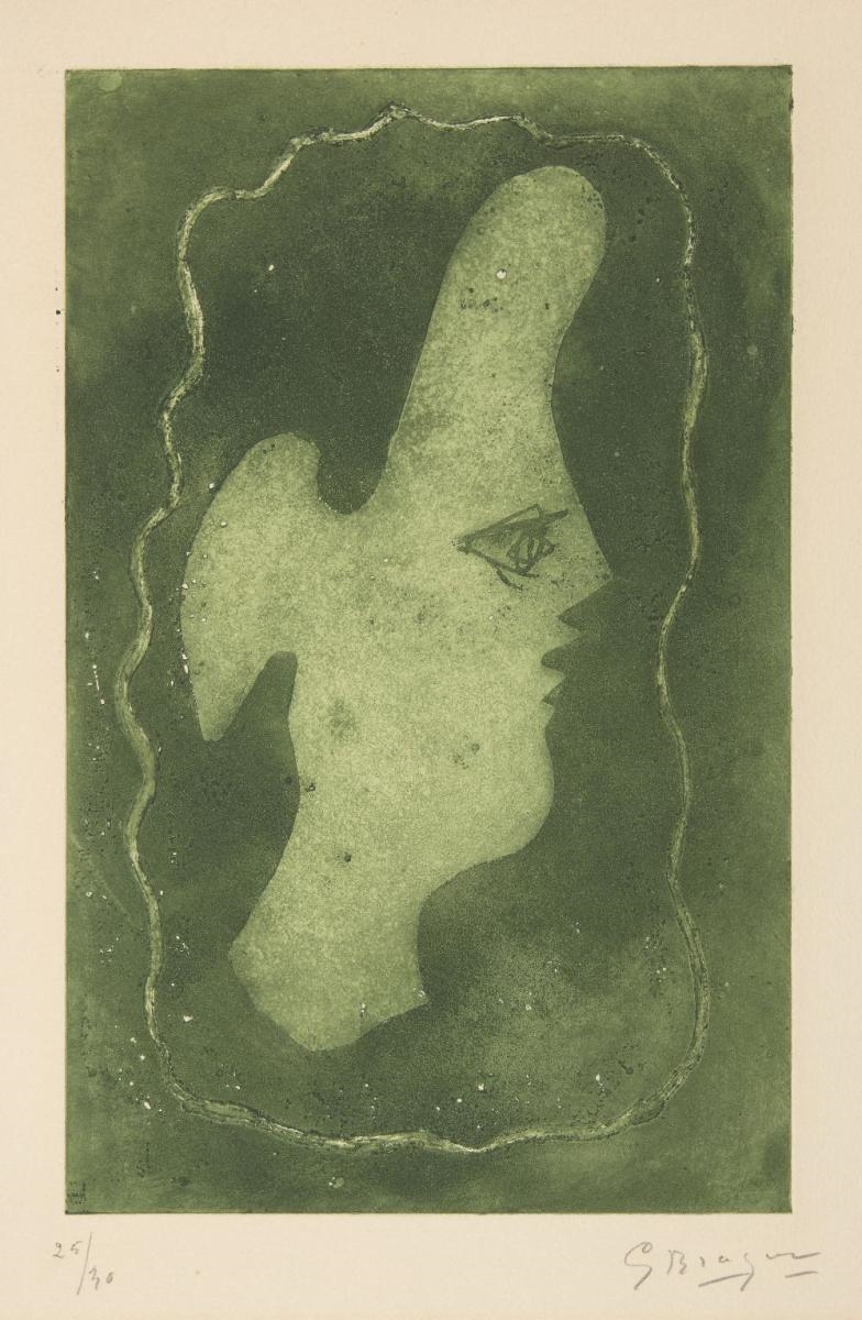 Georges Braque | Green Head [Vallier 58] (1950) | MutualArt