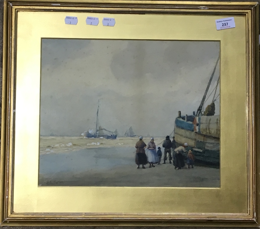 William Edward Norton | figures and shipping on the Belgian coast ...